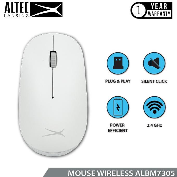Jual Original Altec Lansing Slim Mouse Wireless Albm7305 White | Shopee ...