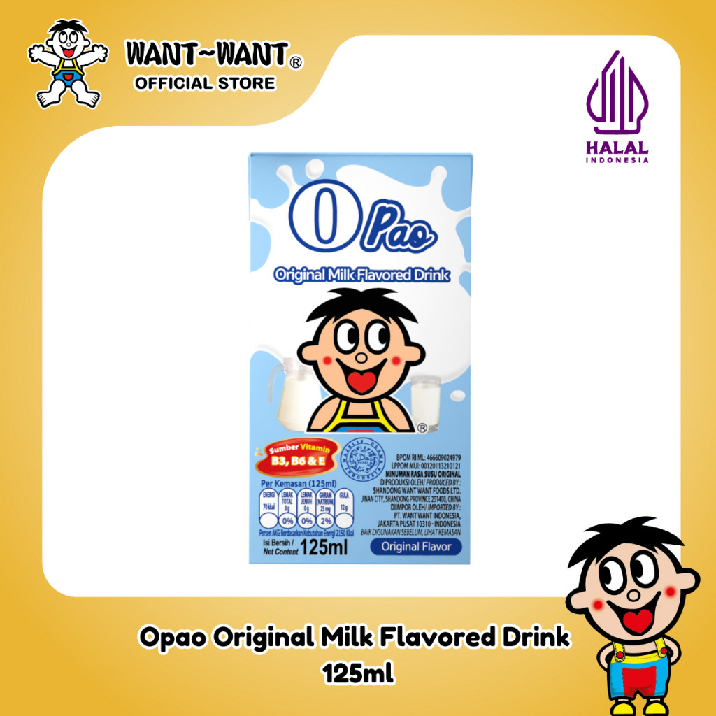 Jual Want Want Opao HALAL Milk Flavoured Drink Rasa Original 125ml ...