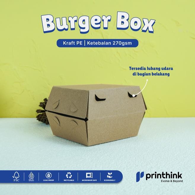 Jual Bisa Cod Bgb-001 Burger Box Polos / Packaging Burger / Dus Burger ...