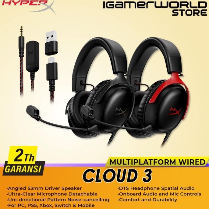 Jual HyperX Cloud III / Cloud 3 Wireless DTS Spatial Audio Gaming Headset | Shopee Indonesia