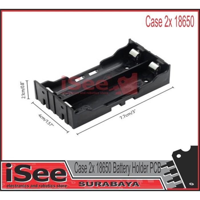 Jual Case 2x 18650 Battery Holder PCB 4p Plat Lempengan Kotak Baterai ...