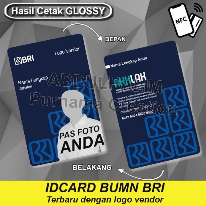 Jual new !!! IDcard BUMN ID Card Name Tag BUMN BRI Terbaru GLOSSY bisa ...