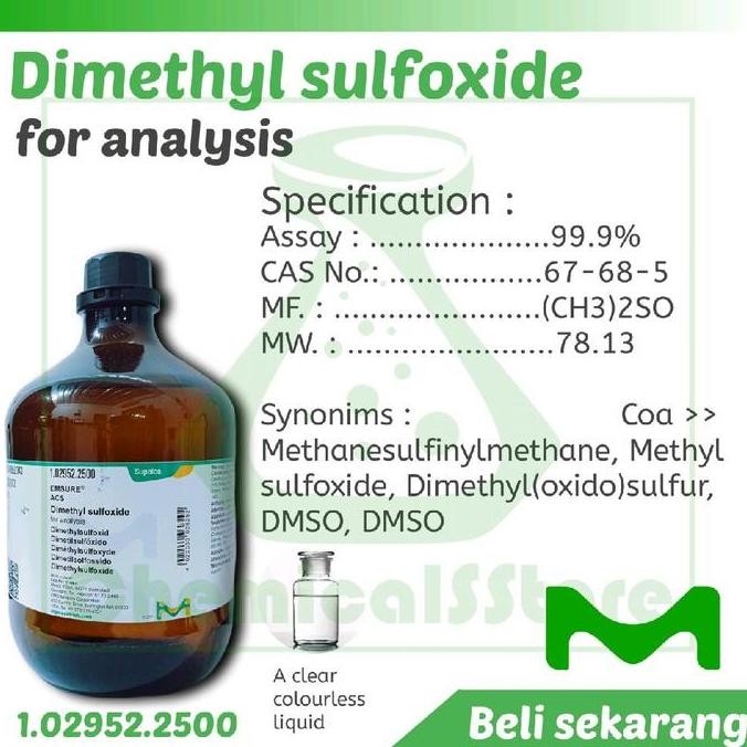 Jual Dimethyl sulfoxide | DMSO | 102952 | Merck for analysis repack ...