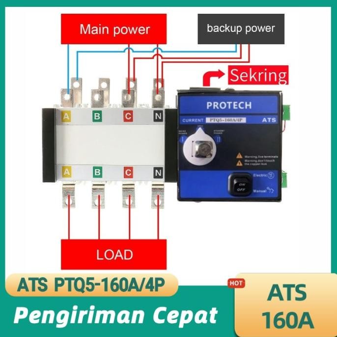 Jual Ats 160A Automatic Transfer Switch Genset 160A 4P Ats Cos Motorized | Shopee Indonesia
