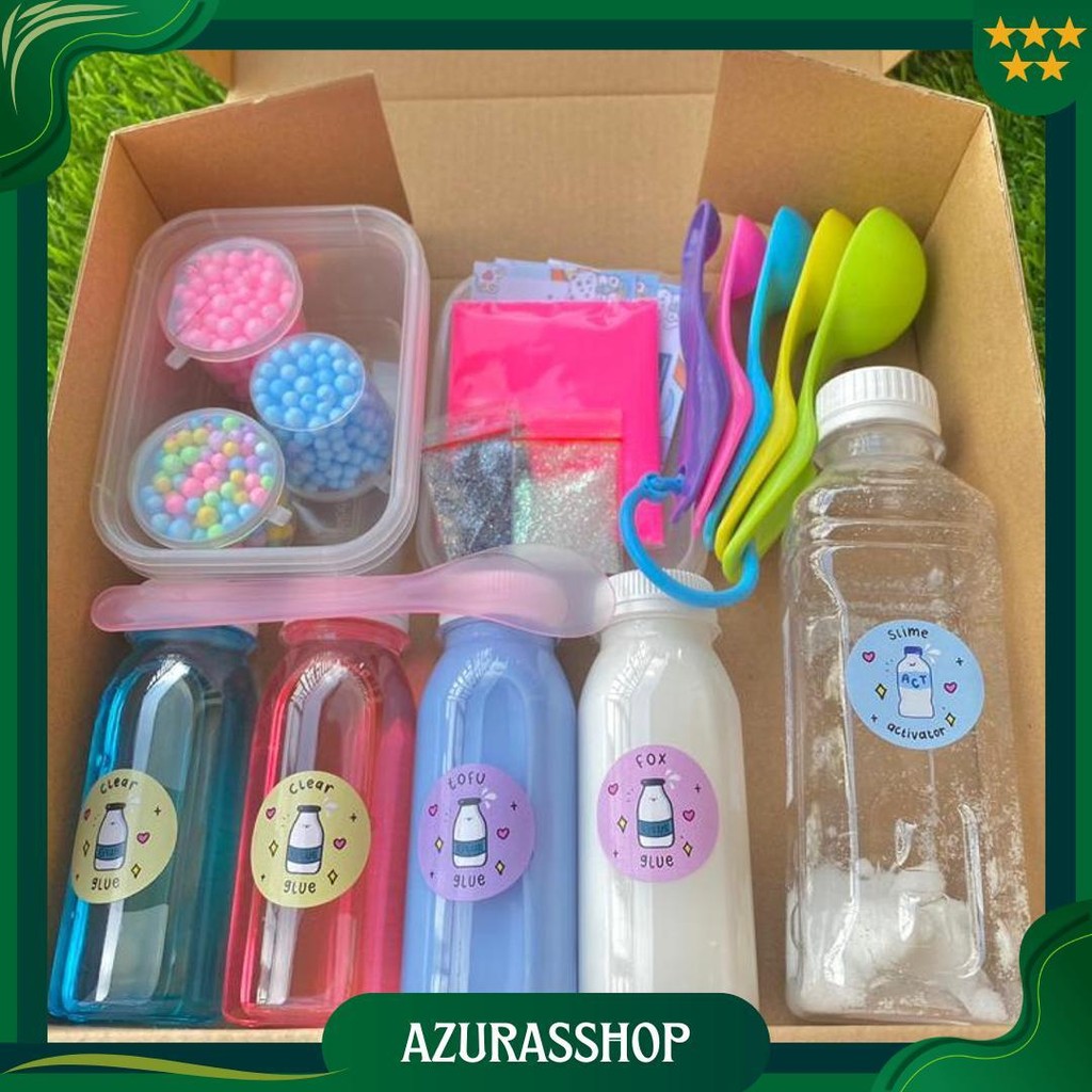 Jual Slime Kit Lengkap Jumbo By Newbeautifulslime Tofu Slime Original Slime Clear Slime Diy ...