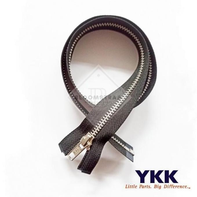 Jual Resleting YKK Gigi Besi Silver 100 cm Metal Zipper 100cm Open-End Jaket 1 meter 1meter ...