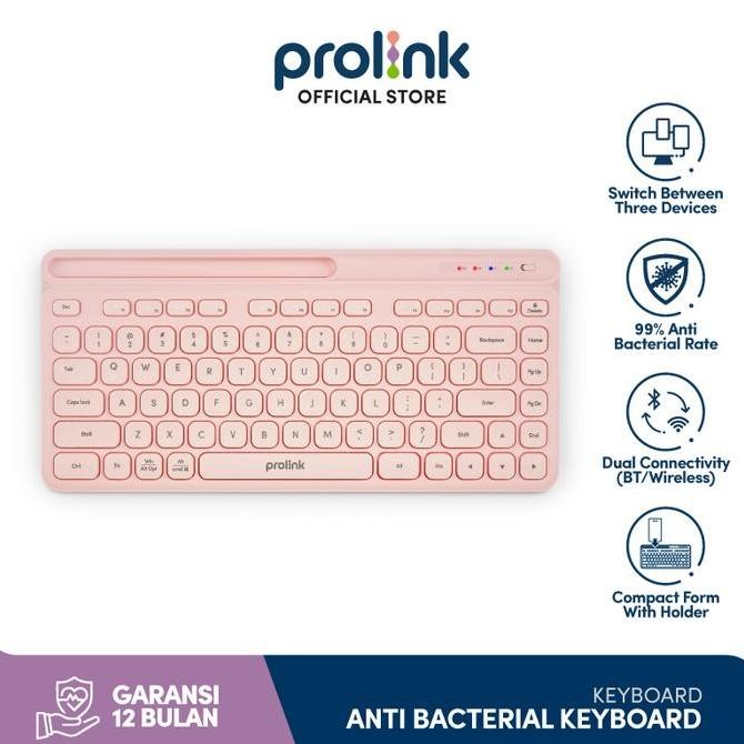 Jual Prolink Keyboard Wireless Bluetooth Multi-Device Slim | Anti ...