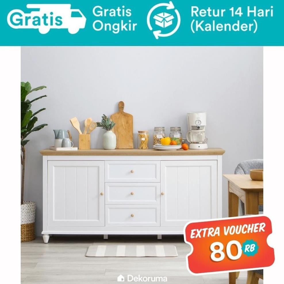 Jual Kanou Lemari Kabinet Dapur Bawah Kitchen Buffet Cabinet 2 Pintu 3 ...