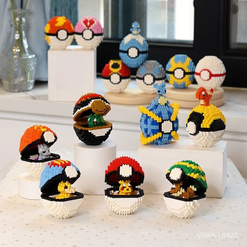 Jual Poke Ball Micro Building Blocks Pikachu Eevee Charmander Psyduck ...