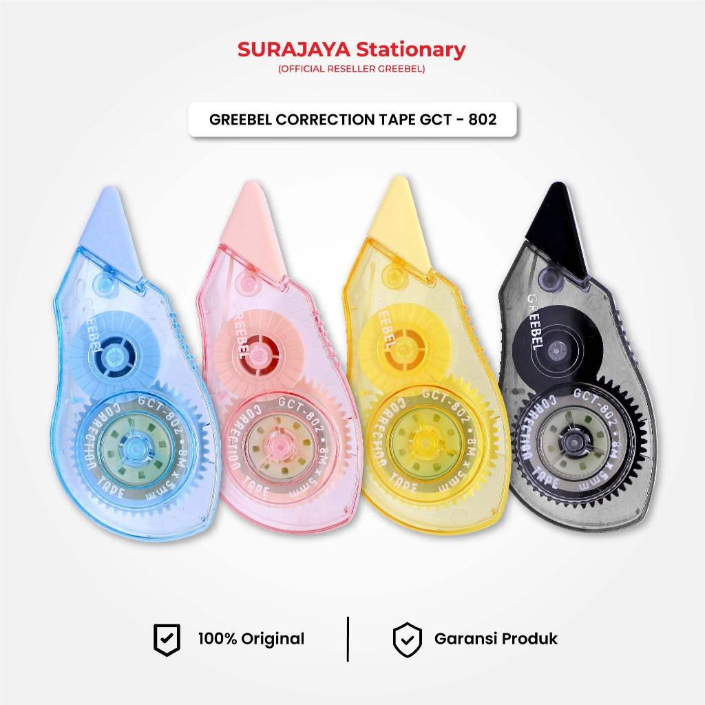 Jual Correction Tape Tip Ex Kertas GCT-802 / Correction Tape GREEBEL ...