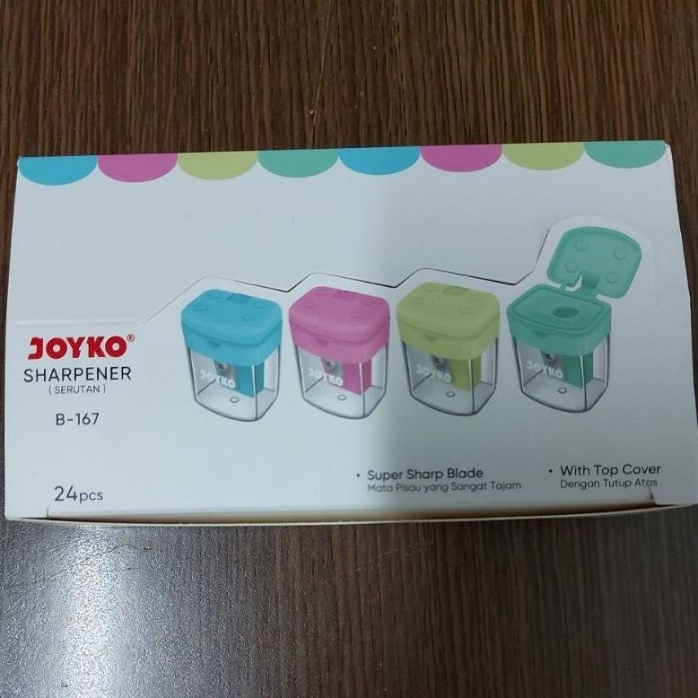 Jual serutan pencil joyko B-167 ( 1box isi 24 pcs) | Shopee Indonesia