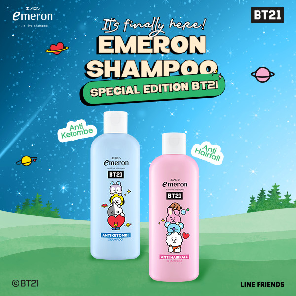 Jual Emeron Shampoo BT21 Anti Hairfall 340 ml x3 Free Totebag BT21 ...