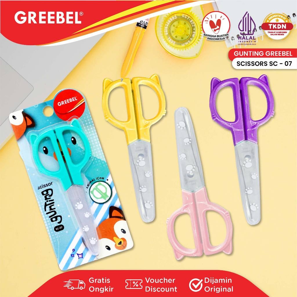 Jual GREEBEL Gunting Scissor Karakter Lucu (SC-07) / Gunting Mini ...