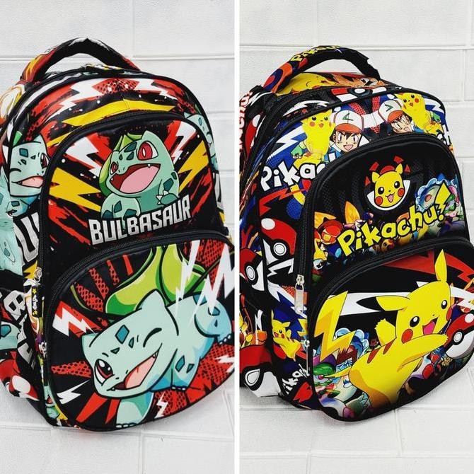 Jual Tas Ransel Sekolah POKEMON PIKACHU BULBASAUR 12"-15"-18" TK - SD ...