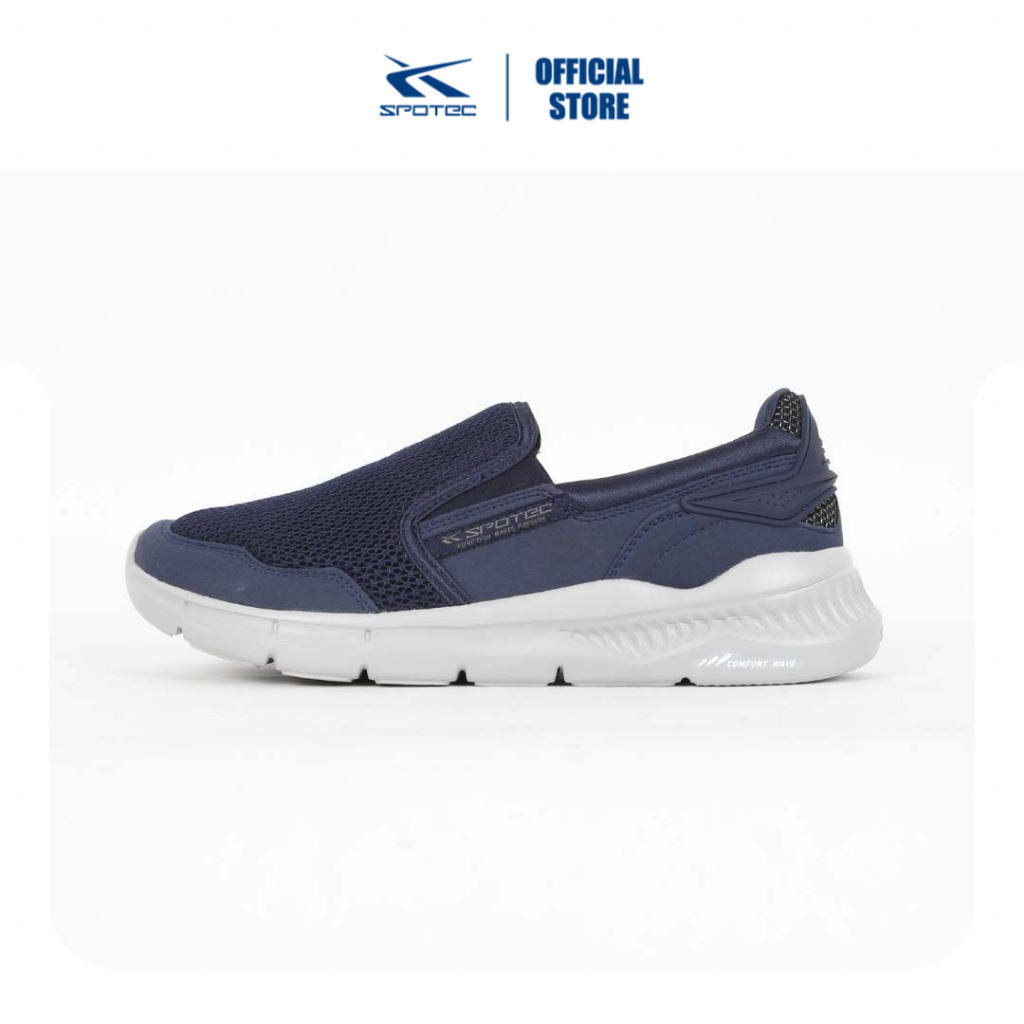 Jual Spotec Walking Lexi Sepatu Slip On Pria Wanita - Biru Tua Abu Muda ...
