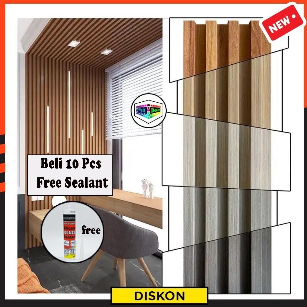Jual WD Wood Panel WPC Wall Panel Bahan PVC Motif Kayu Dinding Kisi ...