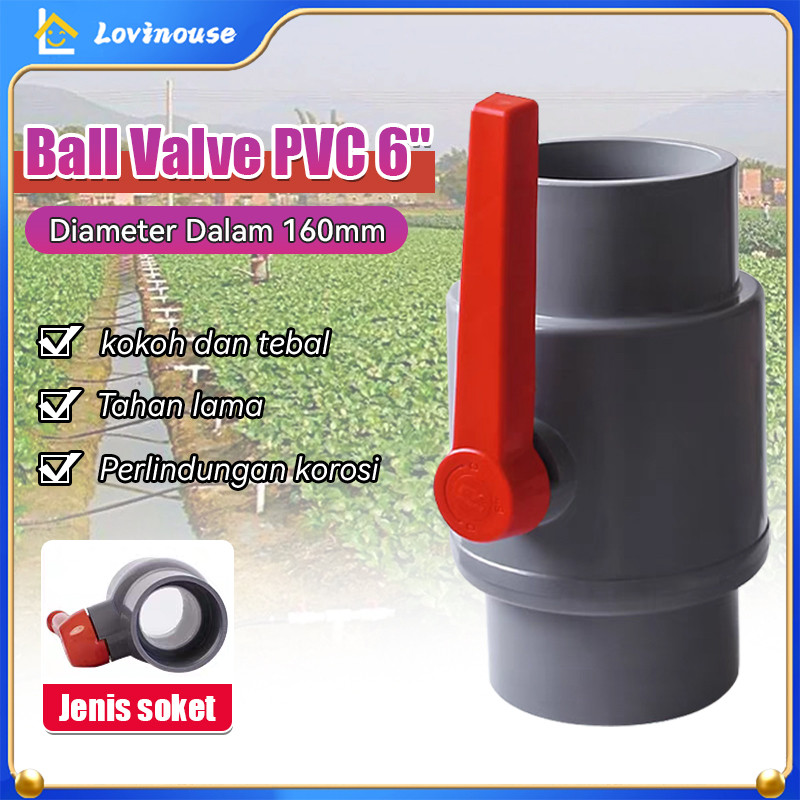 Jual BallValve Ball Valve PVC 4/5/6" 160mm stop kran king da jeng katup ...