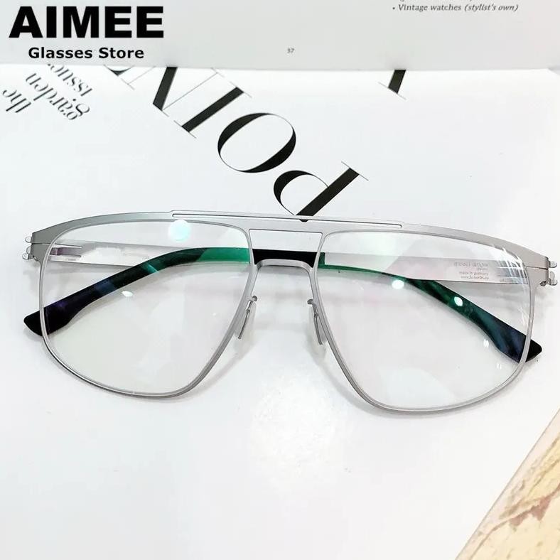Jual German Brand Stainless Steel Ultralight Glasses Frame Men Big Size ...
