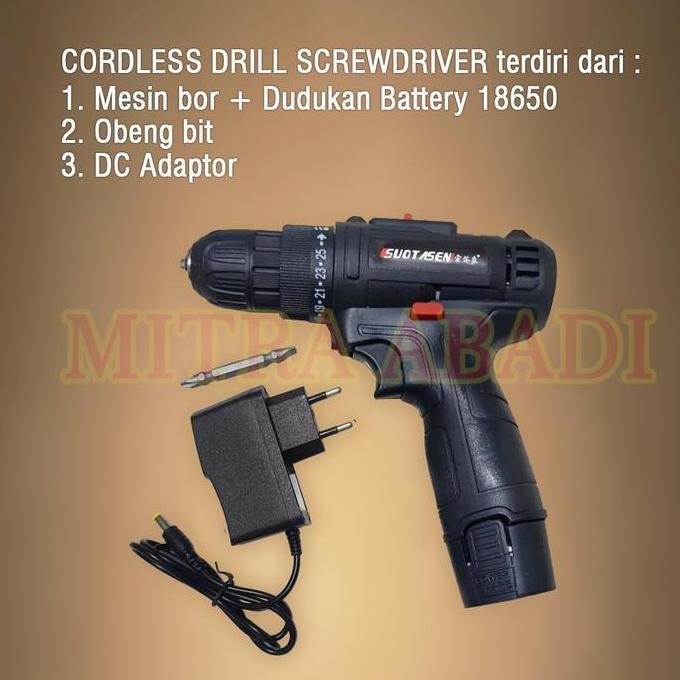 Jual MESIN BOR TANGAN PORTABLE / CORDLESS DRILL SCREWDRIVER DC | Shopee ...