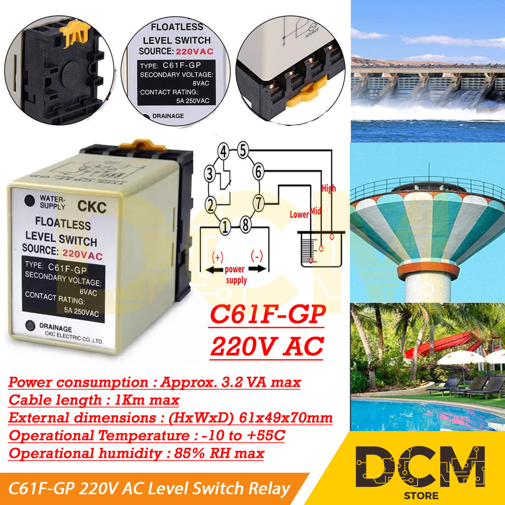 Jual C61F-GP 220V AC floatless level switch Relay / Water Level Controller | Shopee Indonesia