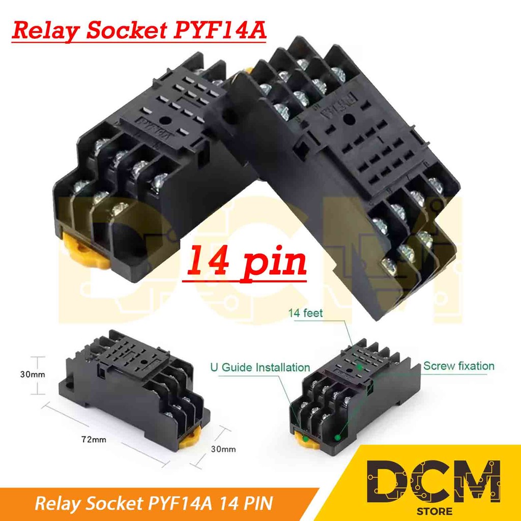Jual Relay Socket PYF14A 14 PIN Relay MY4 MY4N 14Pin | Shopee Indonesia