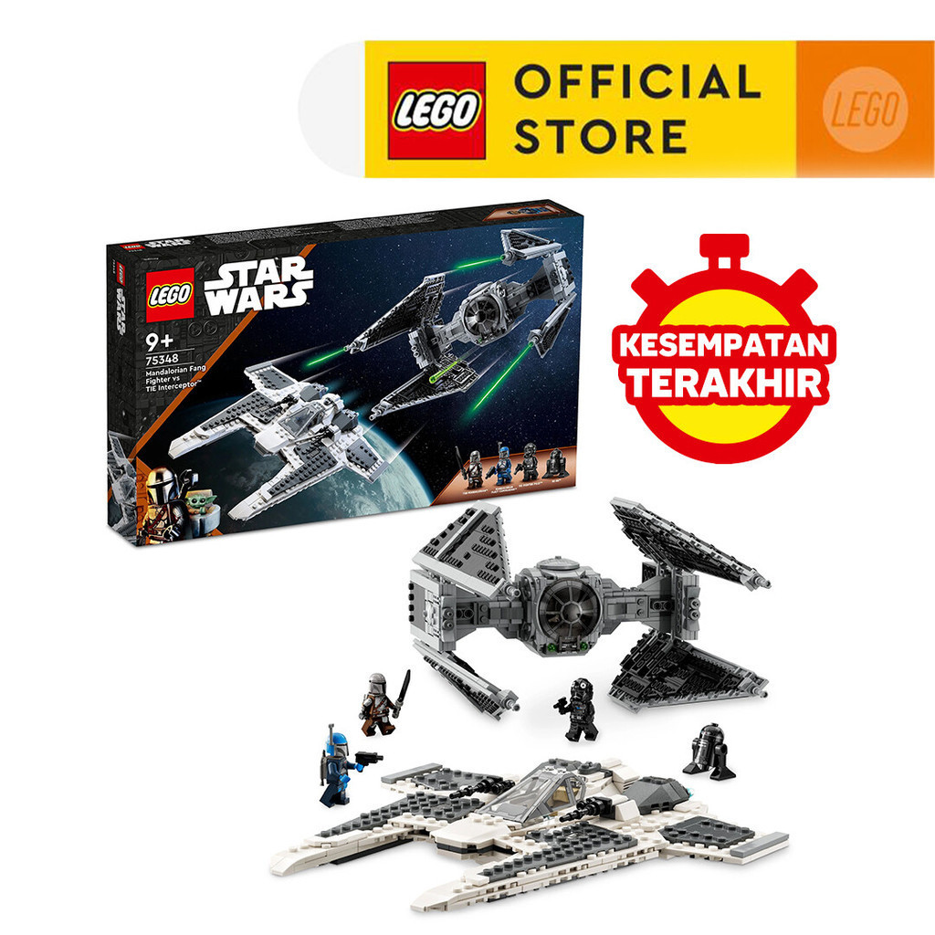 Jual LEGO Star Wars 75348 Mandalorian Fang Fighter vs. TIE Interceptor ...
