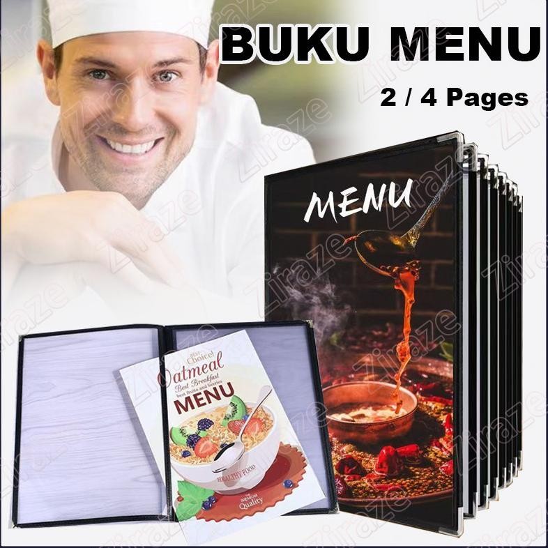 Jual COD2/4 pages - A4 Cover Pelindung Menu / Buku Menu Restoran Kulit ...