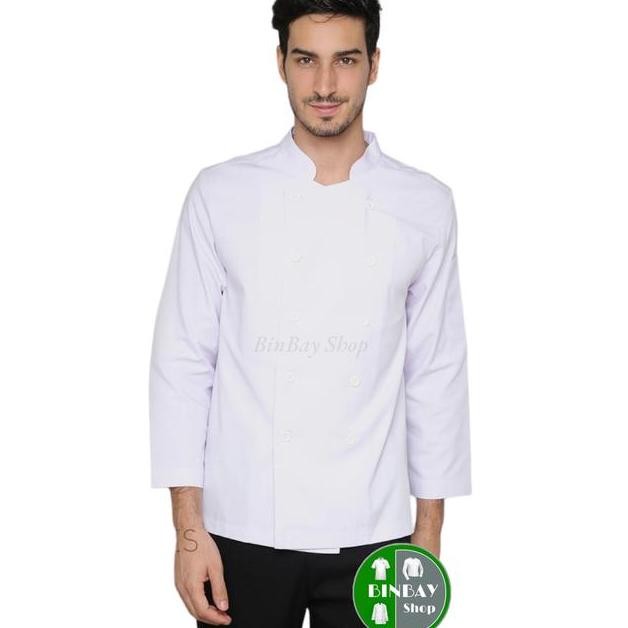 Jual Kemeja Seragam Koki Panjang Putih Polos | Shopee Indonesia