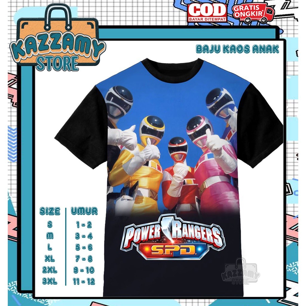 Jual Kaos Anak 3D Baju Anak Power Rangers Show Unofficial - Kazzamy ...