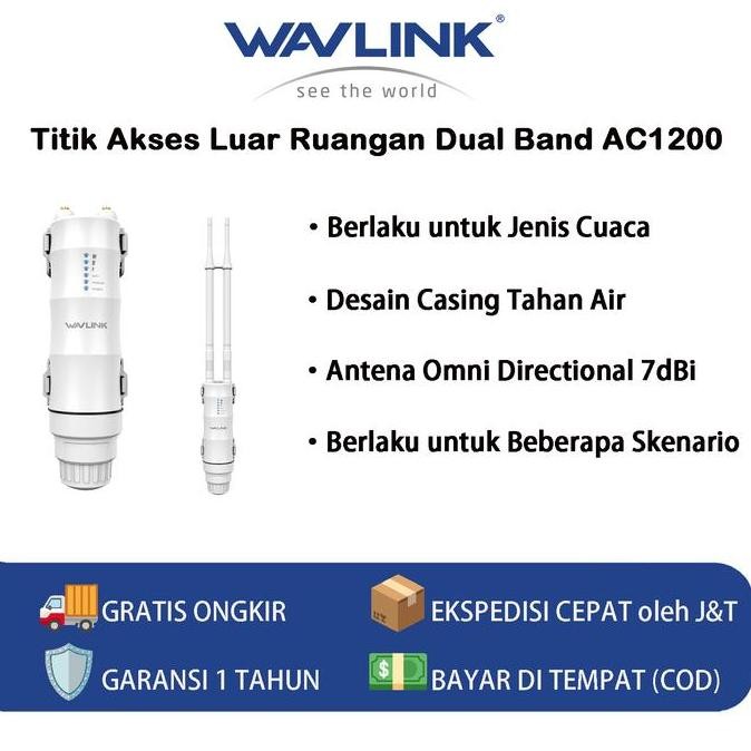 Jual TERMURAH - WAVLINK AC1200 Dual Band Outdoor Access Point, Extender ...
