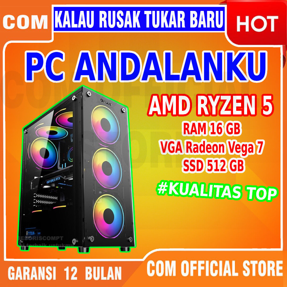 Jual PC Gaming Komputer Amd Ryzen Ryzen 3 / 5 5600G Computer Fullset ...