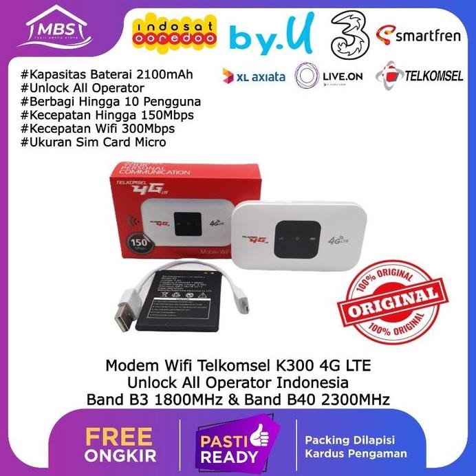 Jual ready !!! Modem Mifi Wifi K300 4G LTE Unlock Semua Operator ...