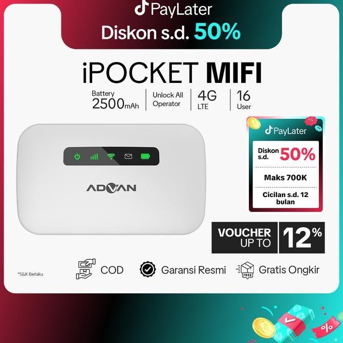 Jual Advan Ipocket Mifi Mf01 Unlock All Operator Baterai 2500 Mah ...