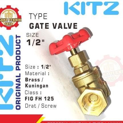 Jual Murah Gate Valve 1/2 Inch Kitz Brass Kuningan Original | Shopee Indonesia