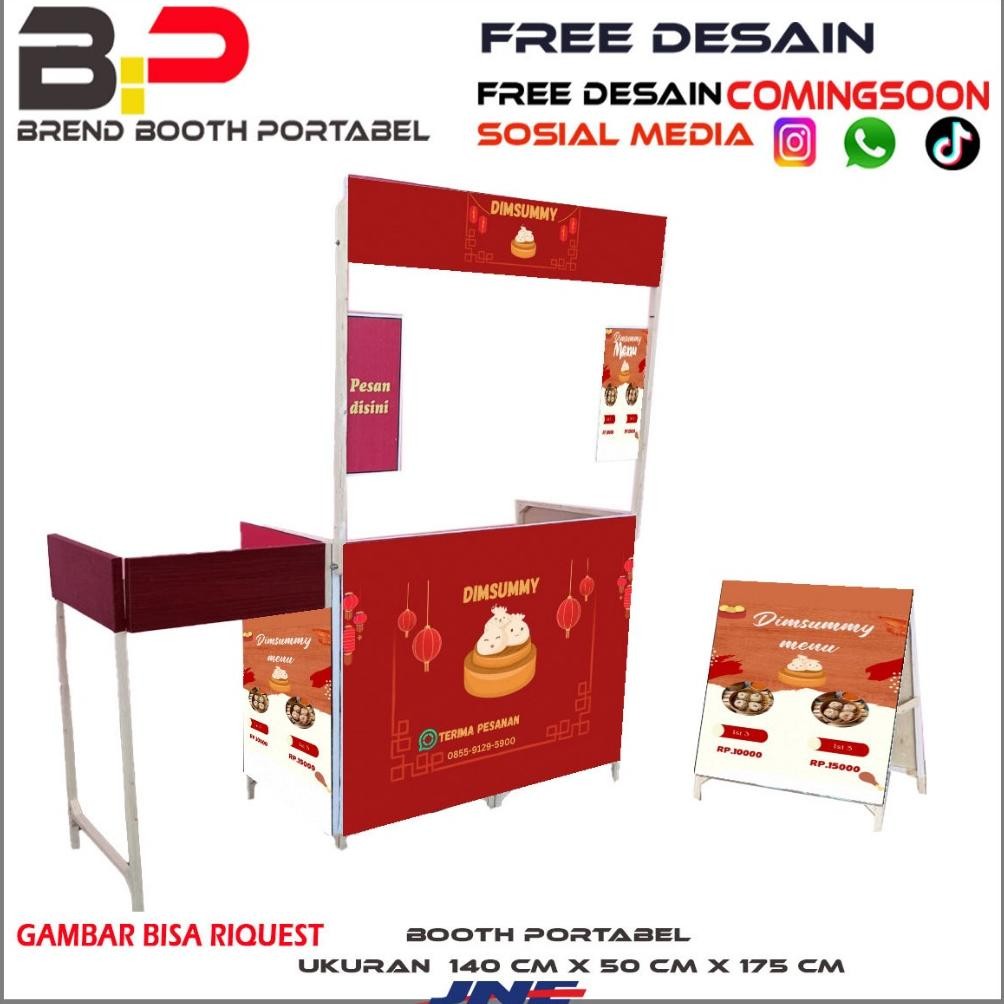 Jual xenn booth portable kayu jumbo / gerobak lipat / meja jualan ...