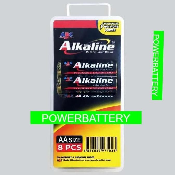 Jual baru Baterai ABC Alkaline AA (A2) isi 8 PIECES LR6 8B 1.5V Free Case Alkaline Battery ...