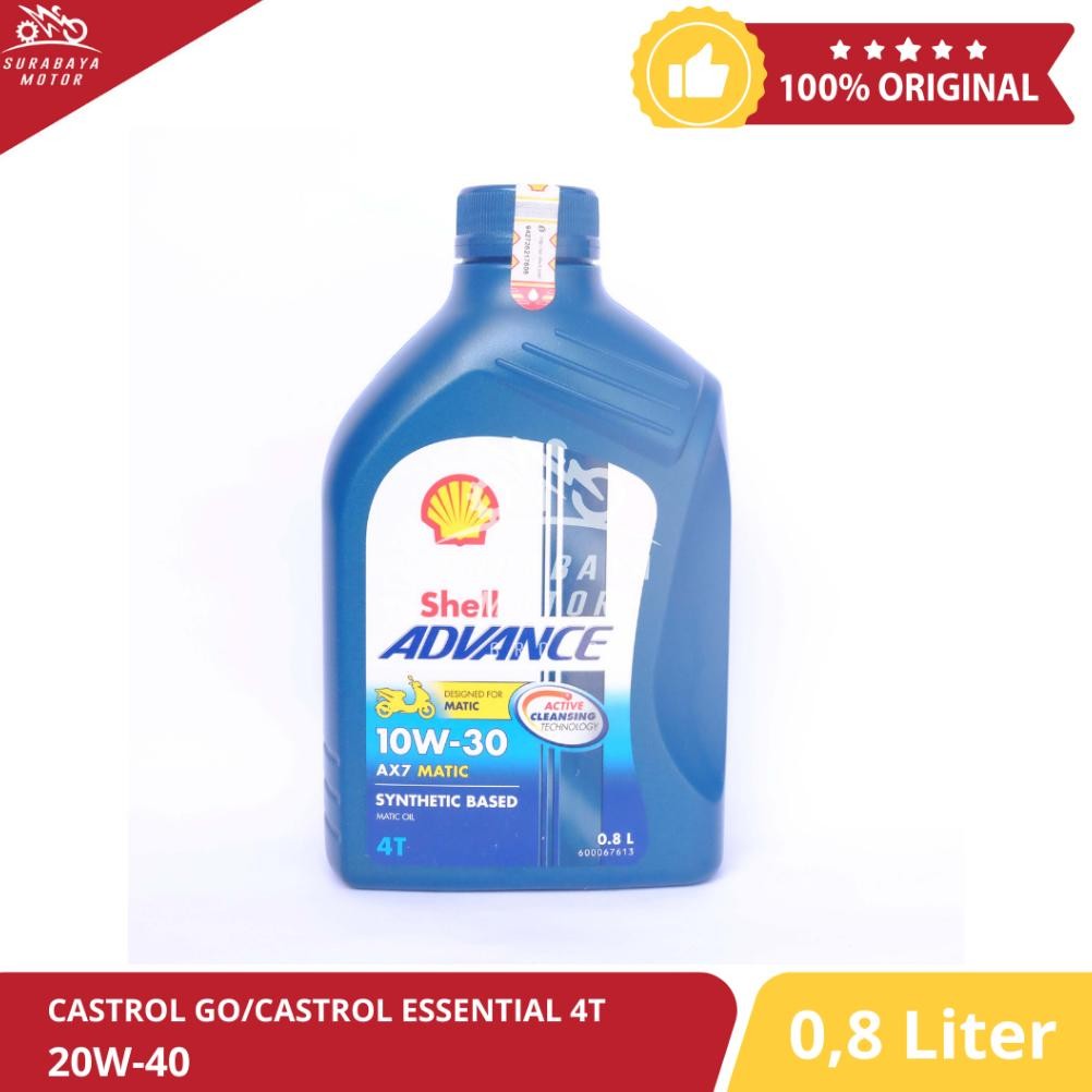 Jual Oli SHELL AX7 MATIC 0,8 Advance 10W 30 800ml 0,8L Liter Original ...