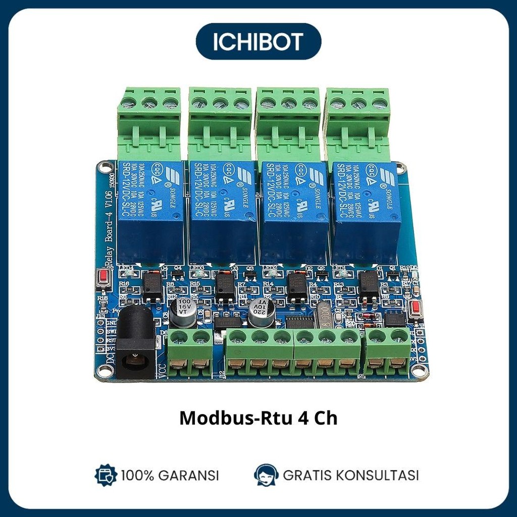 Jual Modul Relay Modbus-Rtu 4 Channel with RS485/TTL Communication ...