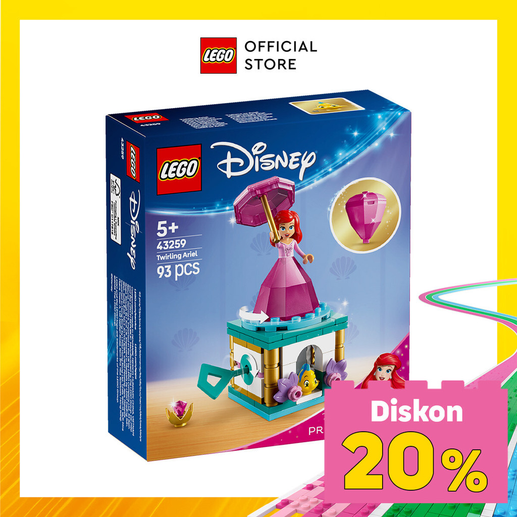 Jual LEGO Disney 43259 Twirling Ariel (93 Pieces) Balok Mainan Anak (5 ...
