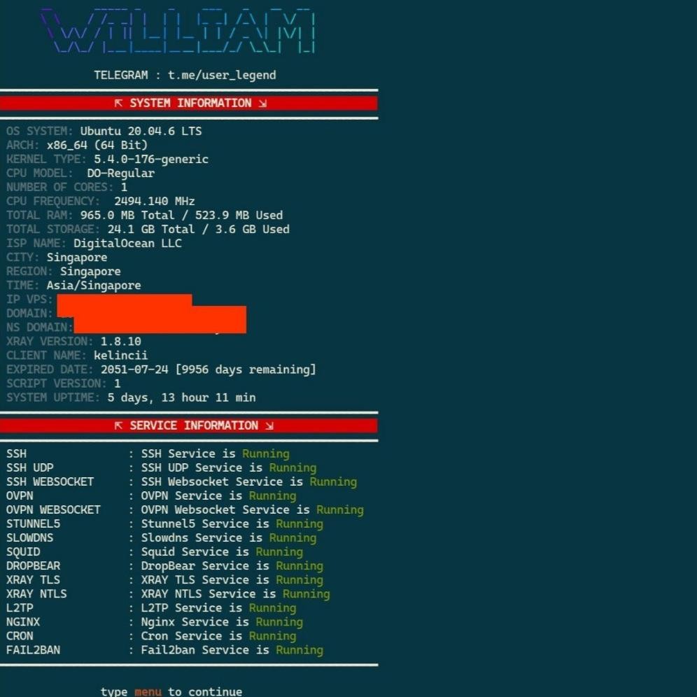 Jual fsd-34 HRN-813 fgs-3 He13 Install Script Tunnelling Premium VPS VPN Server lifetime ...