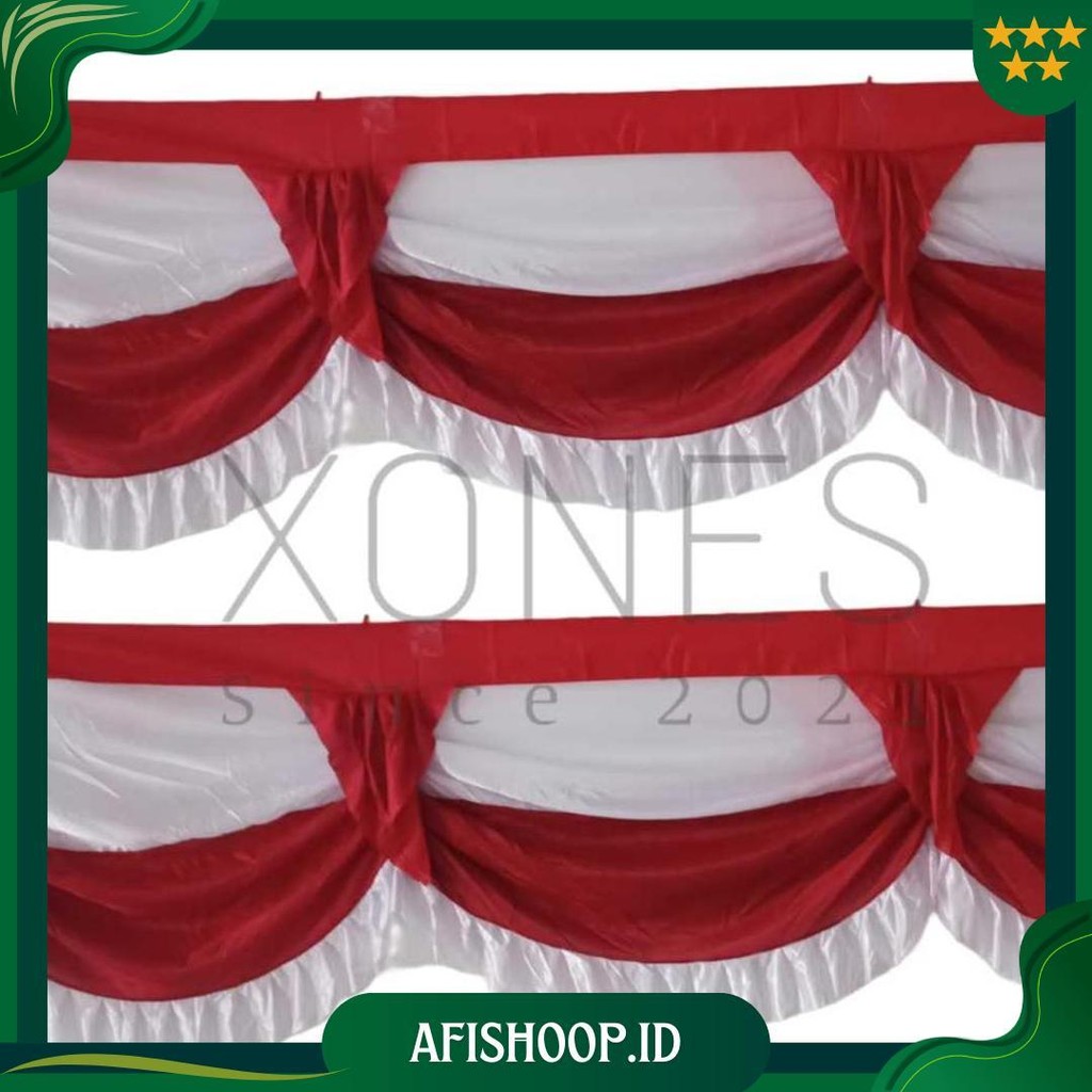 Jual Backround Bendera Panjang Kantor Rumah Model Panggung Lidah Merah ...