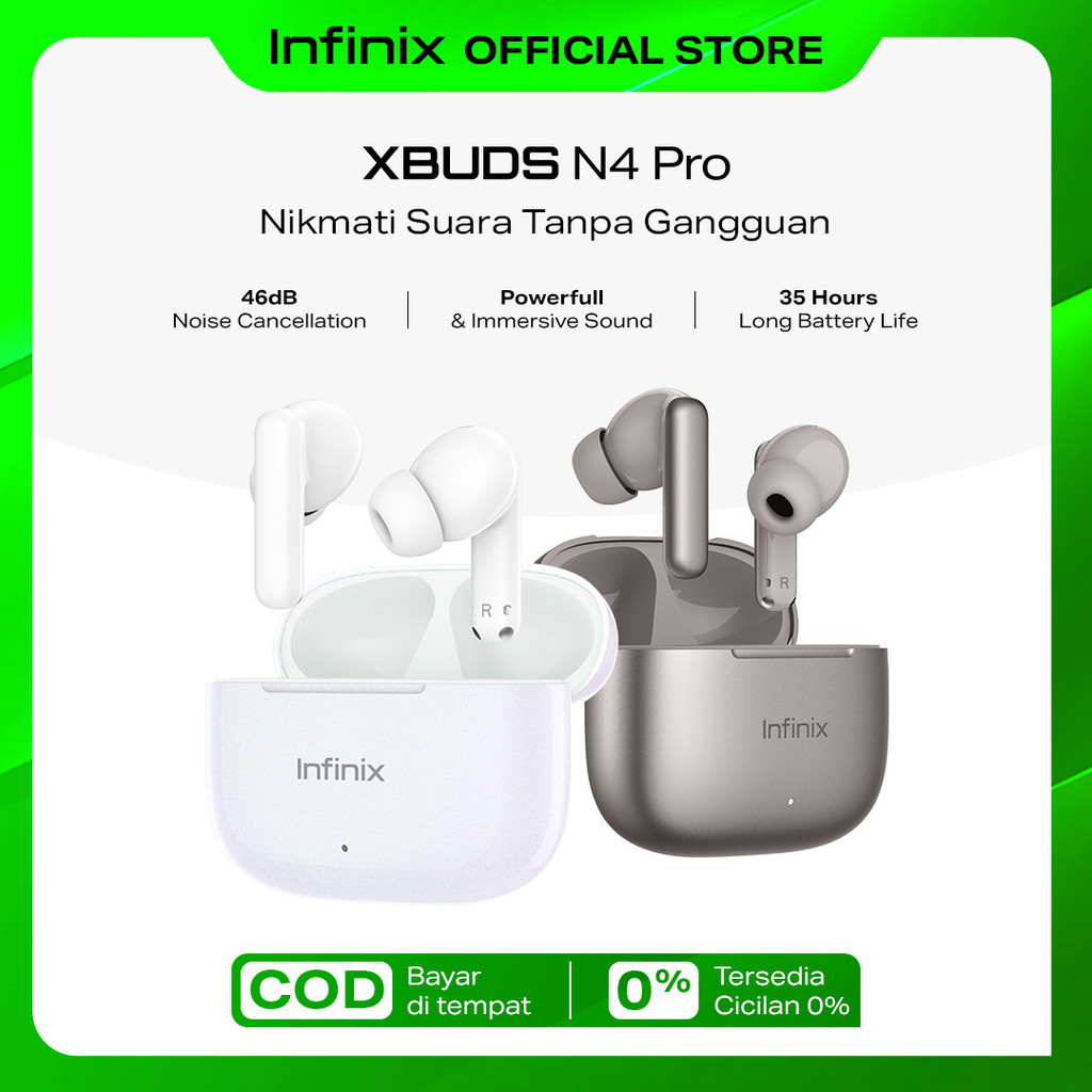 Jual Infinix TWS XE32 - Xbuds N4 Pro - 36dB Noise Cancellation - 35 ...