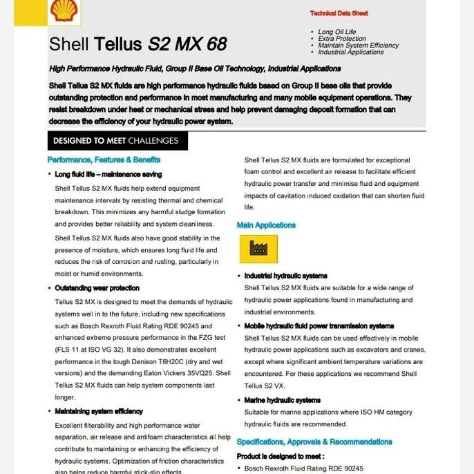 Jual Ready Shell Tellus S2 MX 68 Oil Hidrolik Iso VG 68 100% Original ...
