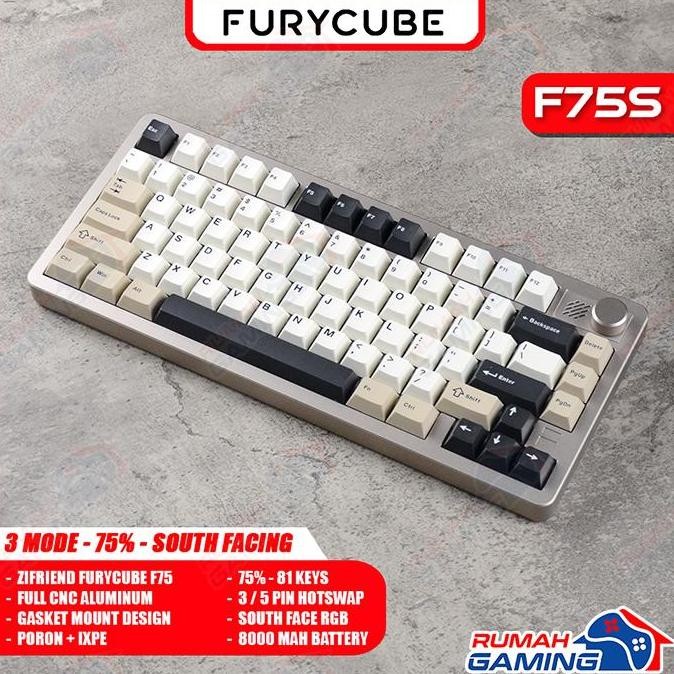 Jual MECHANICAL KEYBOARD - ZIFRIEND FURYCUBE F75 - 3 MODE - RGB - 75% ...