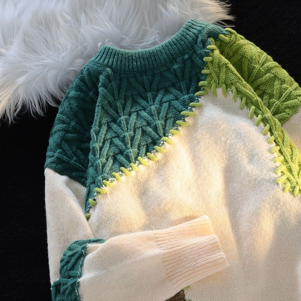 Jual vintage Sweter Pullover Blok Warna untuk Pria dan Wanita, Sweter ...
