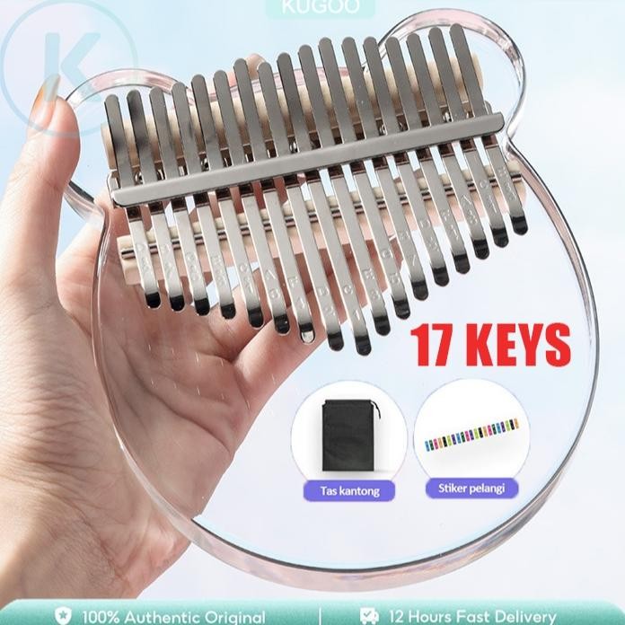 Jual Kugoo Bear Kalimba 17 Keys Acrylic Thumb Piano Kecapi Jari Kalimba ...