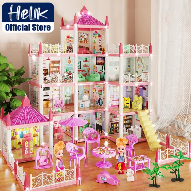 Jual HELIK Rumah Barbie Mainan Rumah 3D Princess DIY Vila Putri dengan ...