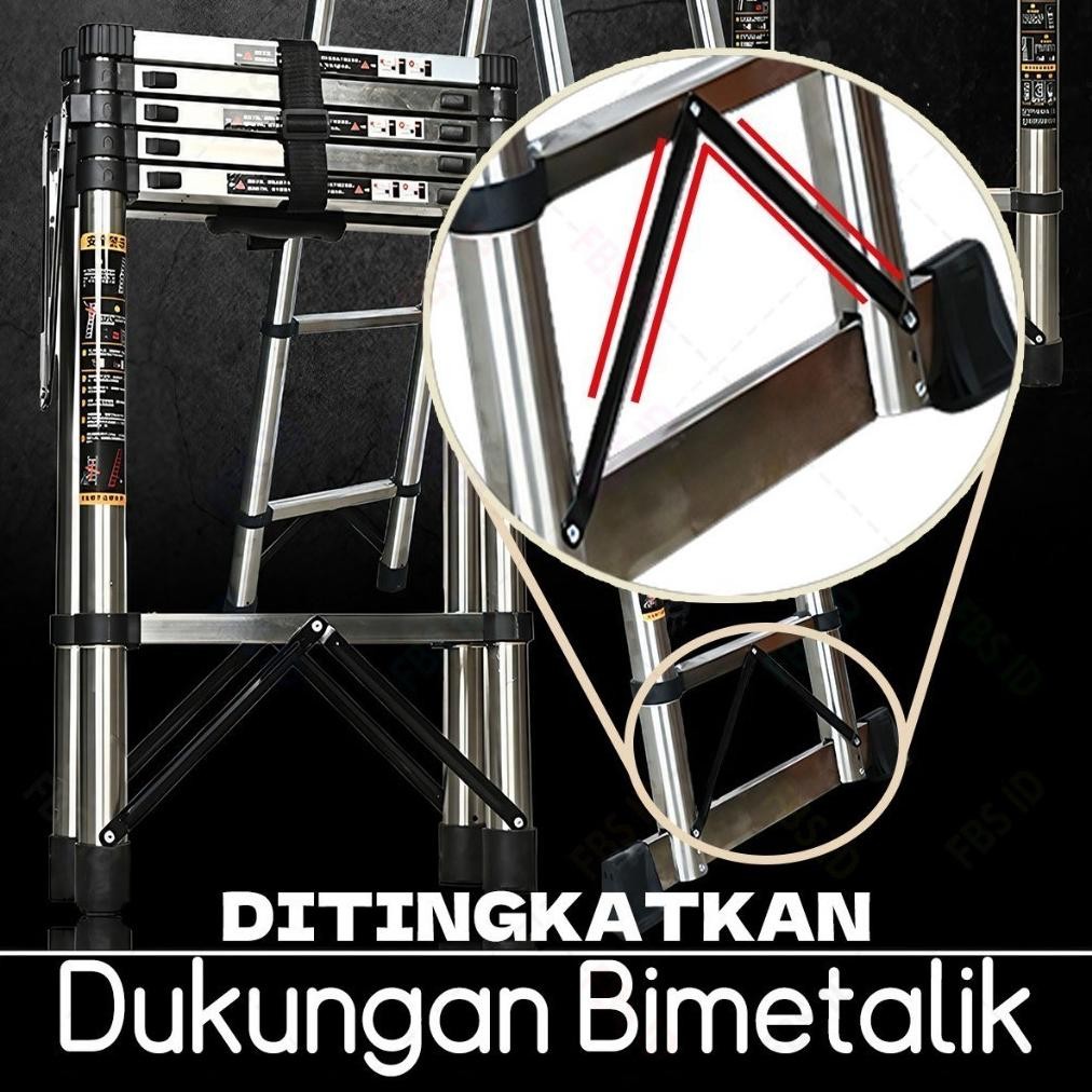 Jual Oh34 Tangga Teleskopik Aluminium Portabel Tangga Lipat 6 Meter ...