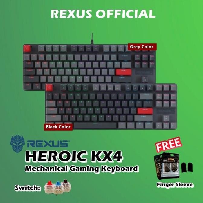 Jual Rexus Heroic Kx4 Tkl Rgb Mechanical Gaming Keyboard Kx-4 | Shopee ...