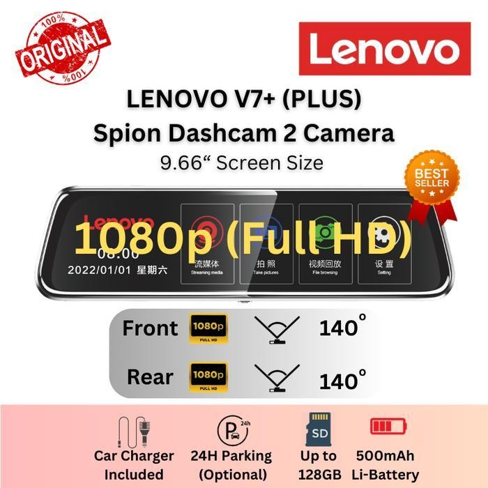 Jual OP Lenovo V7 Plus 1080p Full HD Car Camera Dashcam 24H Parking ...